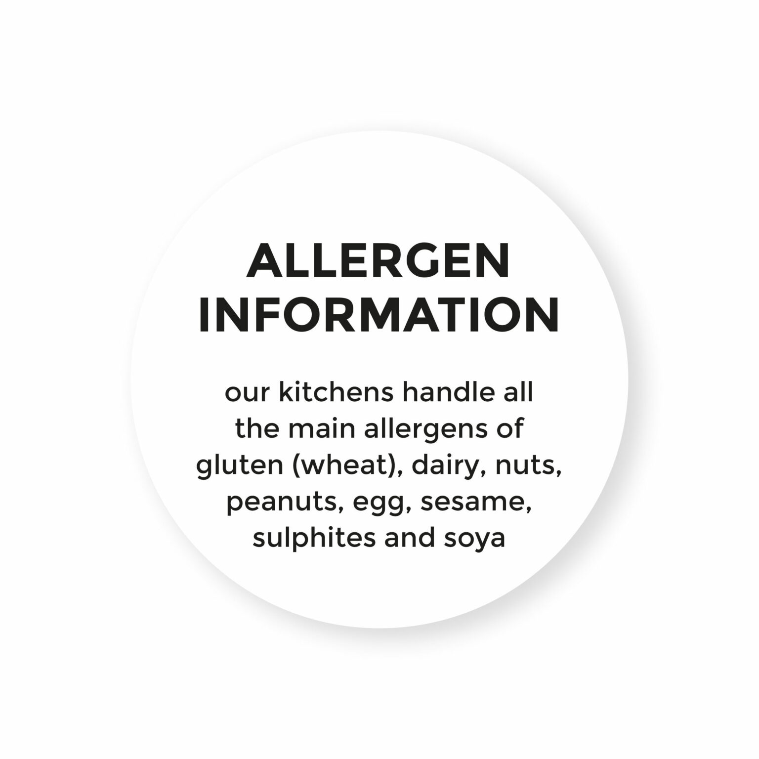 700 x Allergen Advice Labels Allergy Information Stickers - KintsugiCo
