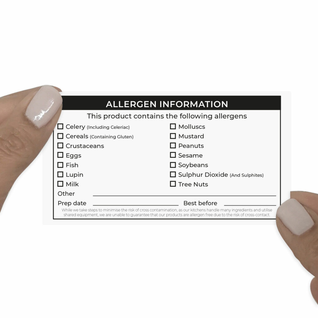 100 x Allergen Information Label Tick Box - KintsugiCo